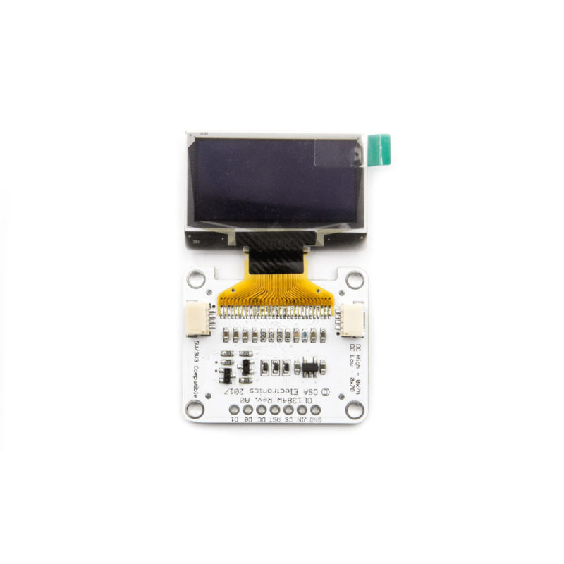 White monochrome 1.3" 128x64 OLED graphic display - OSA Electronics